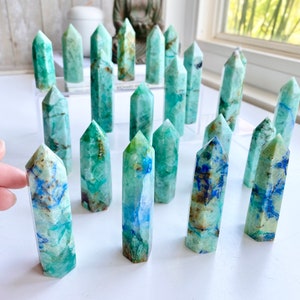 Beautiful Blue Green Turquoise Phoenix Crystal Towers 6-9cm 50-100g ...