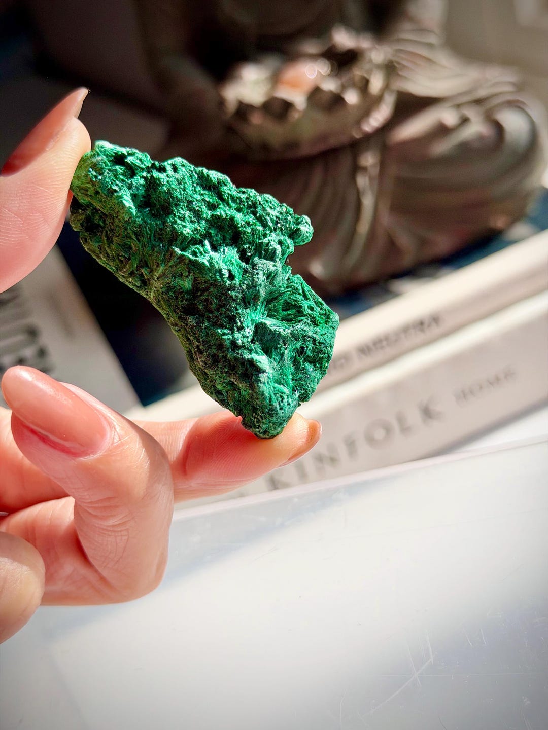 Lustrous Silky Fibrous Malachite Specimen Cluster 1.1oz 2x1.6x0.8in ...