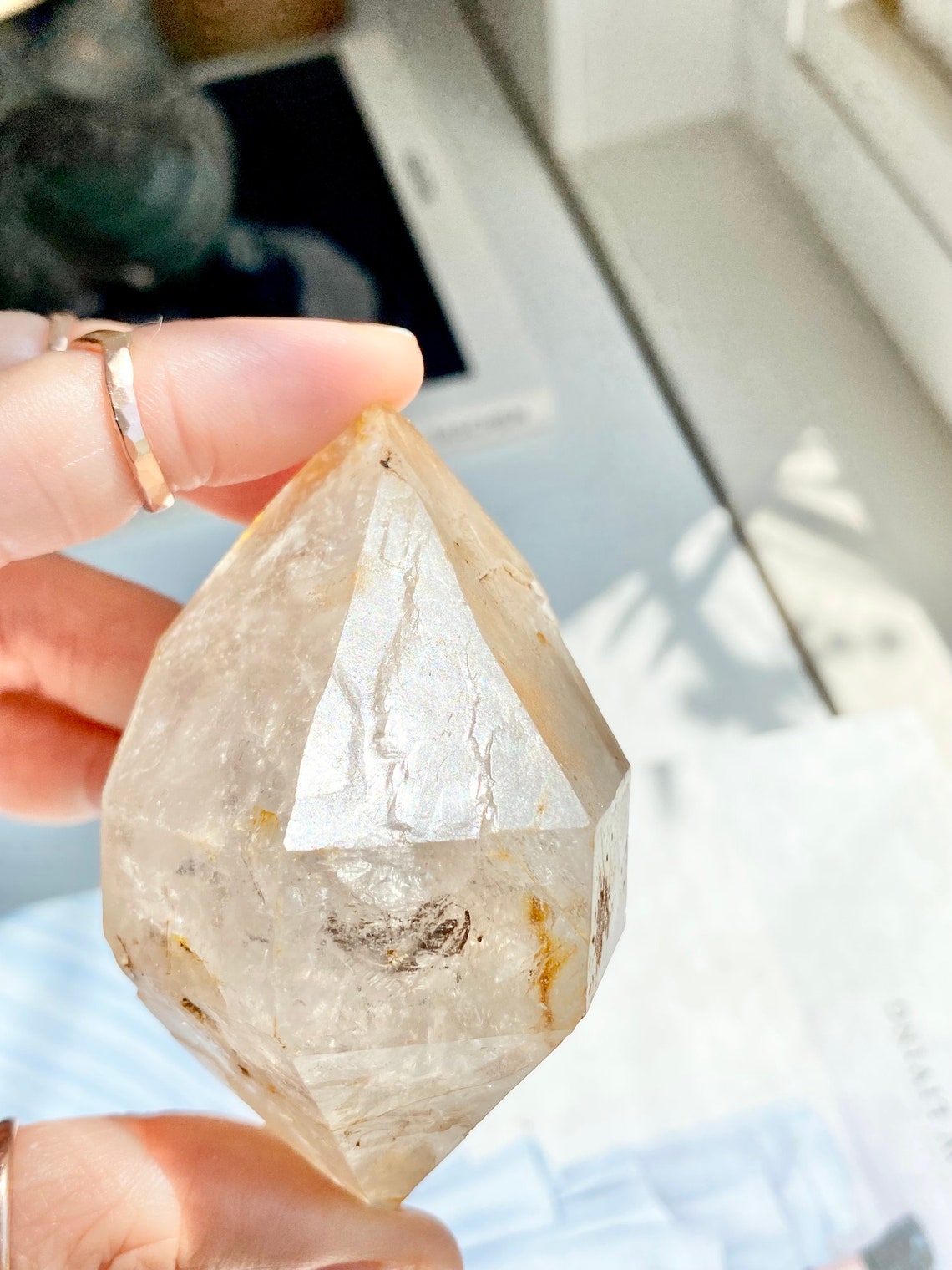 Natural Elestial Quartz Raw Crystal Point Specimen 130g 7x4x4cm 4.6oz 2 ...