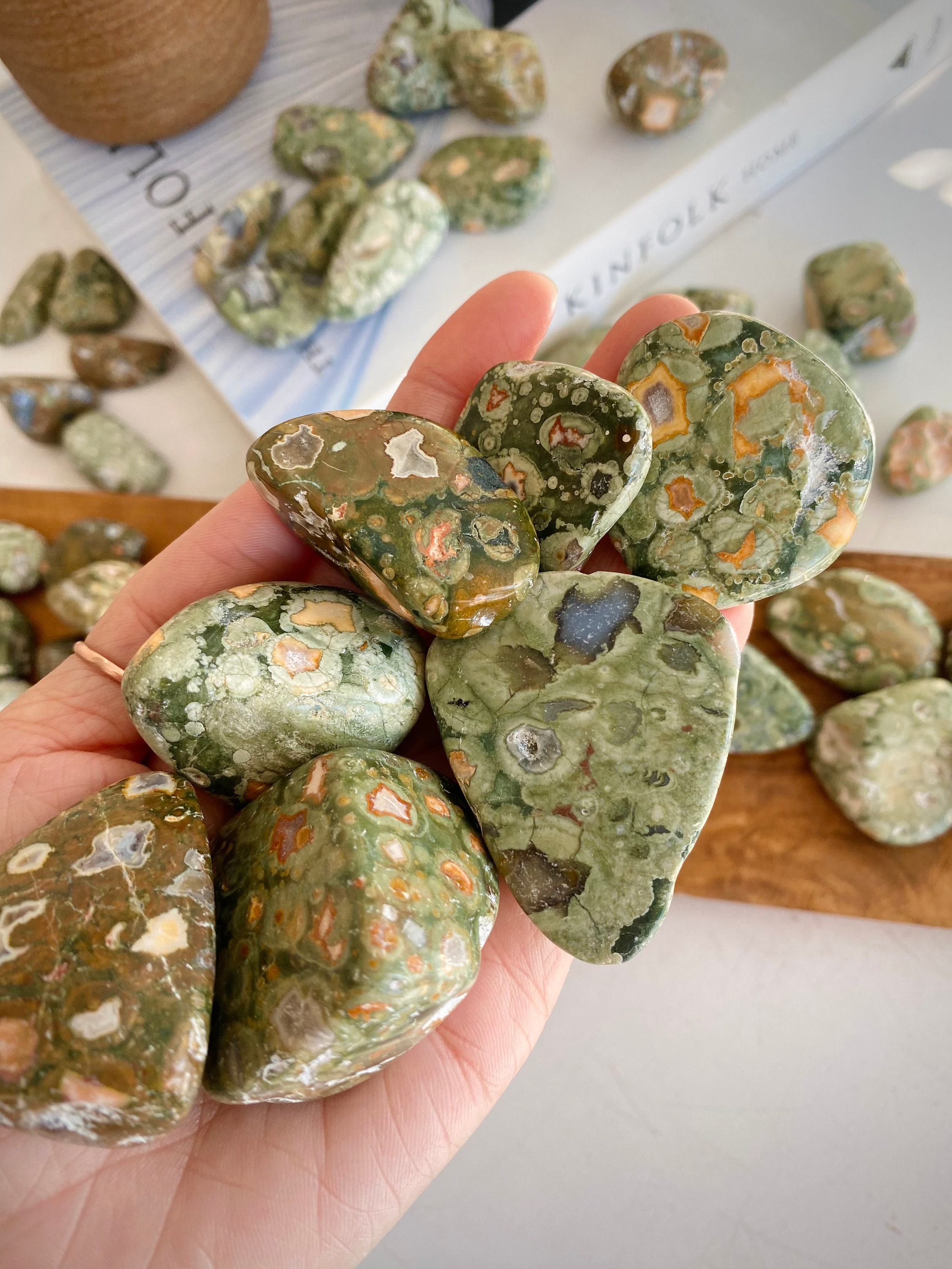 3 Rainforest Jasper Tumbles 25-45g 0.9-1.6oz 3-4cm 1.2-1.6in Large ...