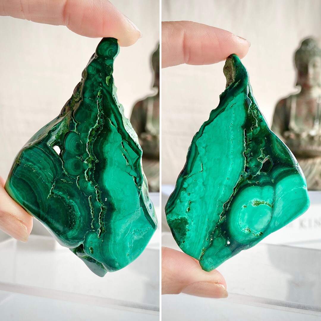 Emerald Peninsula Malachite Slab 56g 7x5x0.5cm 2oz 2.8x2x0.2in Banded ...