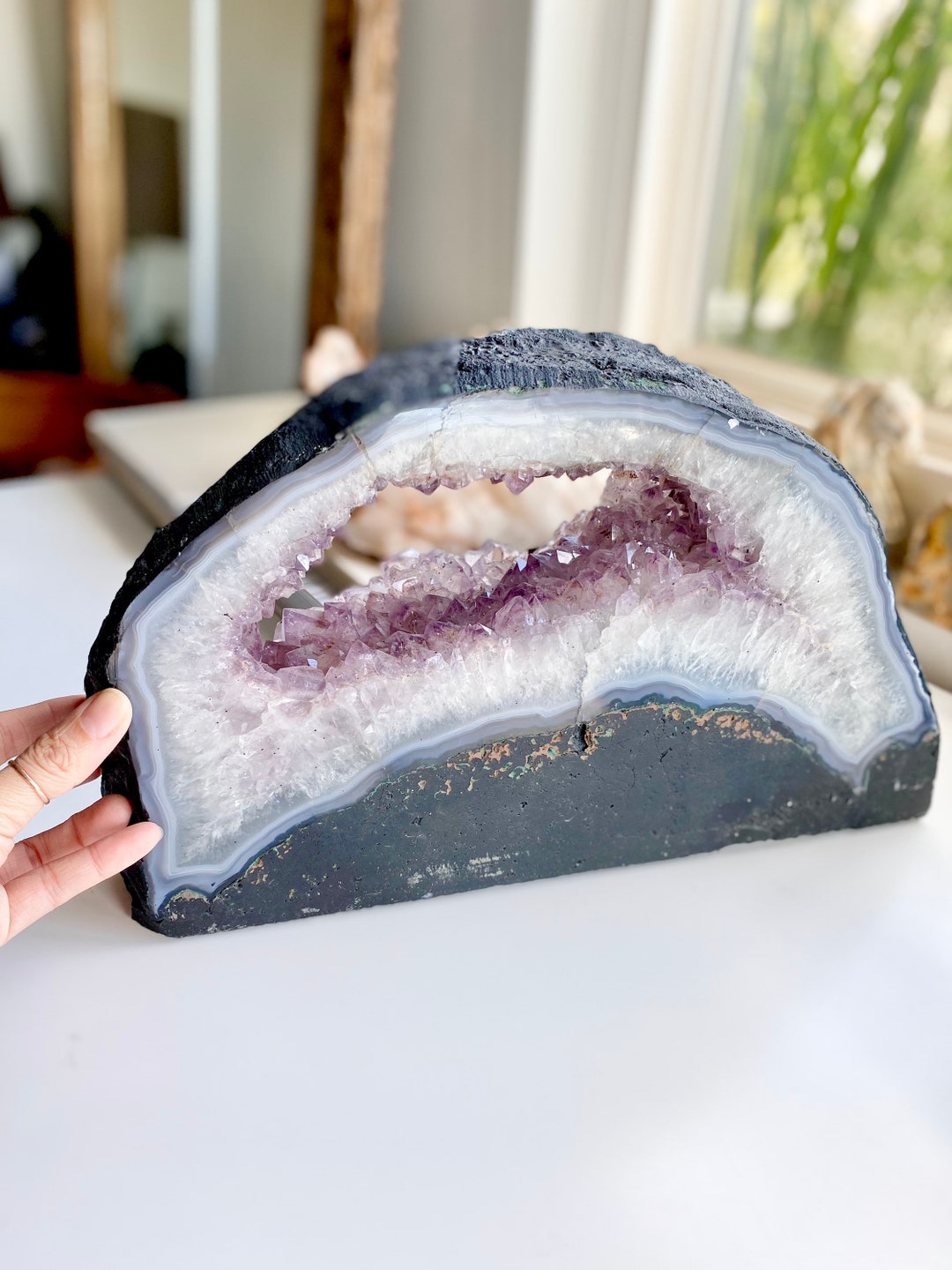 XL Amethyst Cluster Cut Base Crystal Specimen 17lb 8kg HUGE Cathedral ...