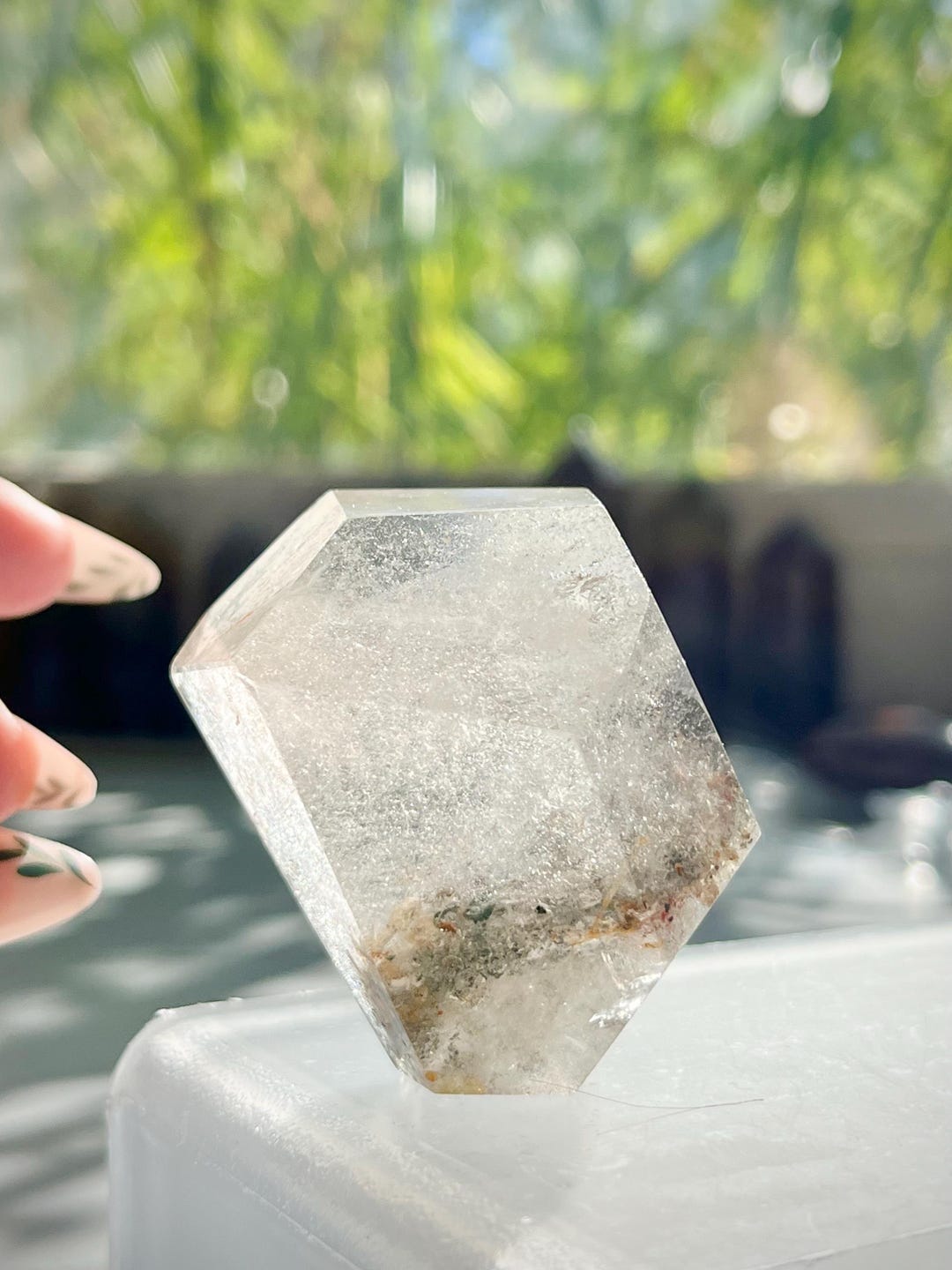 Breaking Wave Sparkling Surface Inclusion Lodolite Garden Quartz Form ...