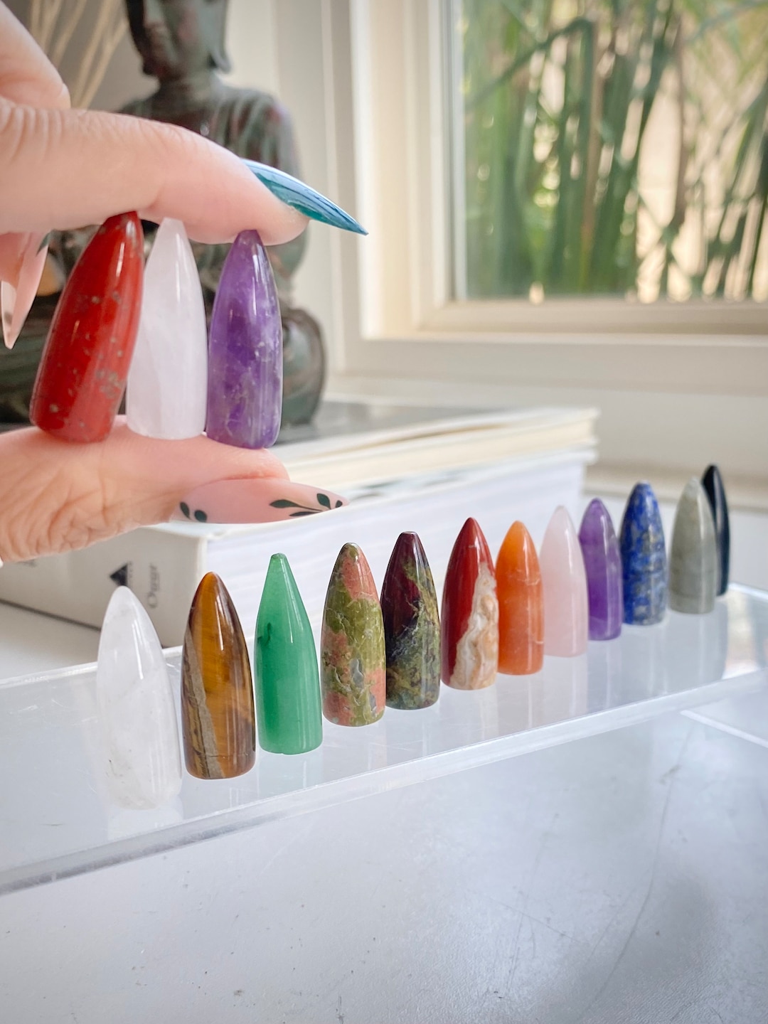 Mixed Crystal Polished Bullet Carvings 3g 0.1oz 3cm 1.2in Small ...