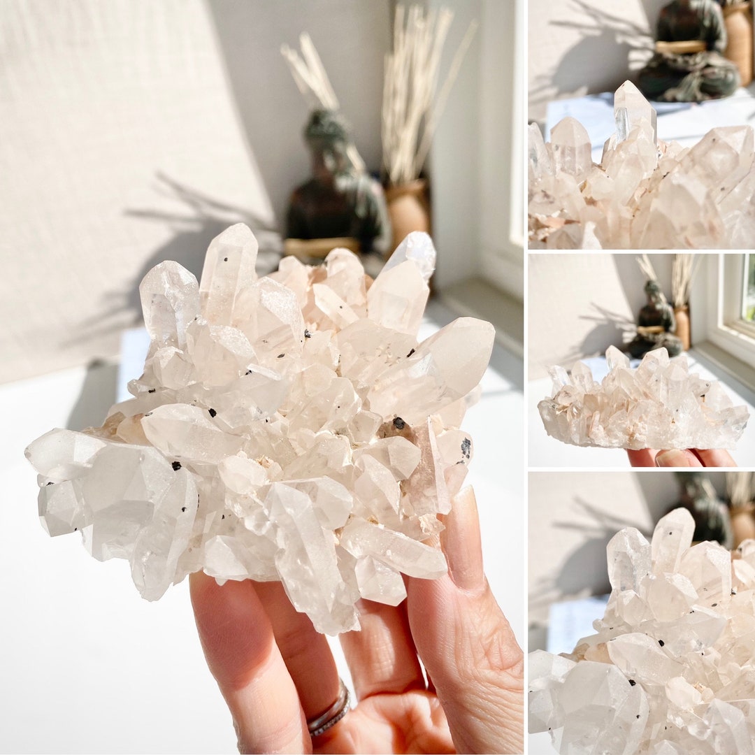Speckled Points Quartz Cluster Crystal Himalayan Quartz Cluster 264g ...