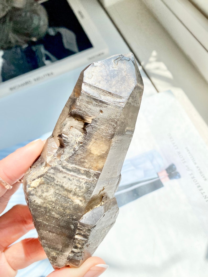 Natural Elestial Quartz Raw Crystal Point Specimen 258g 12x5x4cm 9.1oz ...