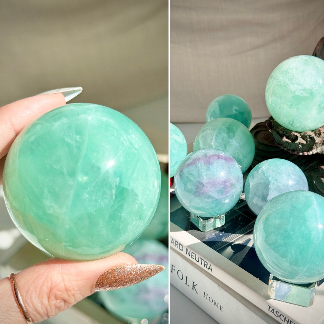 Beautiful Mint Green Fluorite Crystal Spheres 40-60mm Beautiful ...
