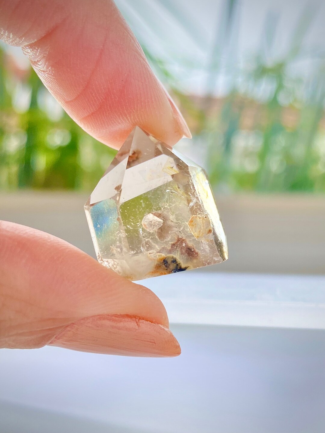 Floating Quartz Slice Inclusions Lodolite White Thousand Layer Garden ...