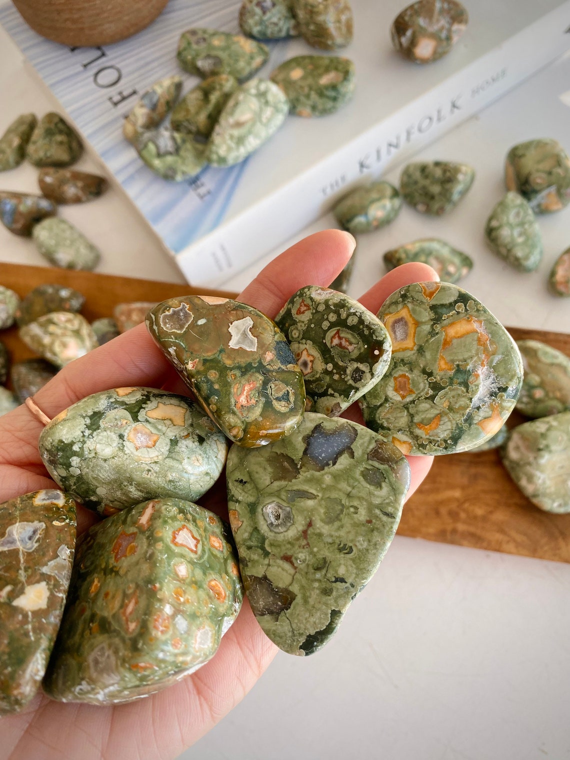 3 Rainforest Jasper Tumbles 25-45g 0.9-1.6oz 3-4cm 1.2-1.6in Large ...