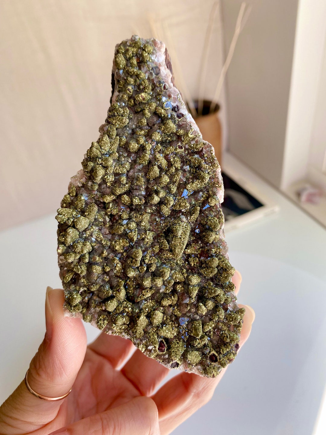 High Sparkle Pyrite Red Phantom Calcite Pyrite Gold Chalcopyrite ...