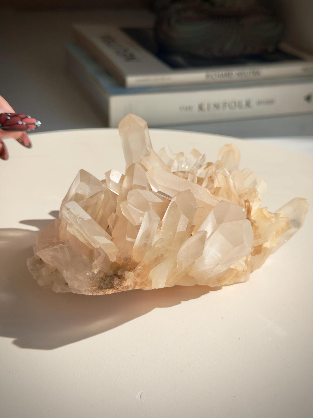 Golden Hued Himalayan Quartz Crystal Cluster for Display - 26.2oz 5.5x3 ...