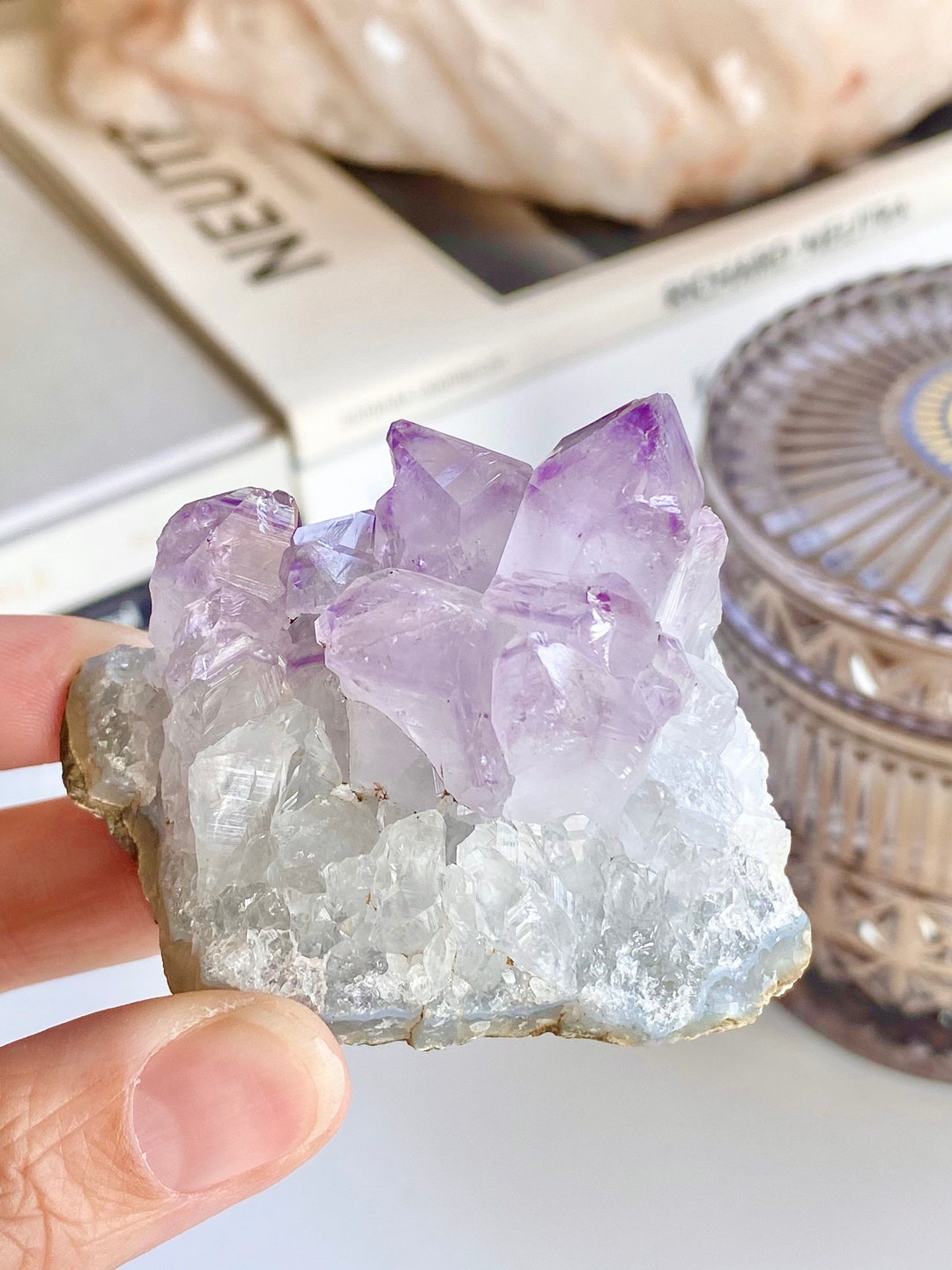 Phantom Amethyst Cluster Natural Crystal Specimen 115g 5.5cm 4oz 2 ...