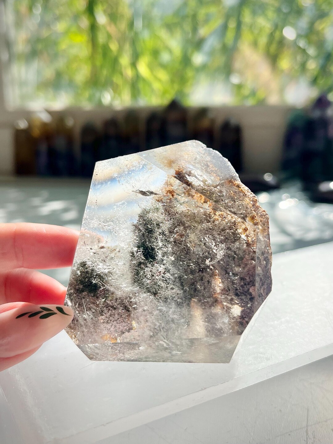 Sparkling Silver Red Underwater Reef Scenic Garden Quartz Inclusions ...