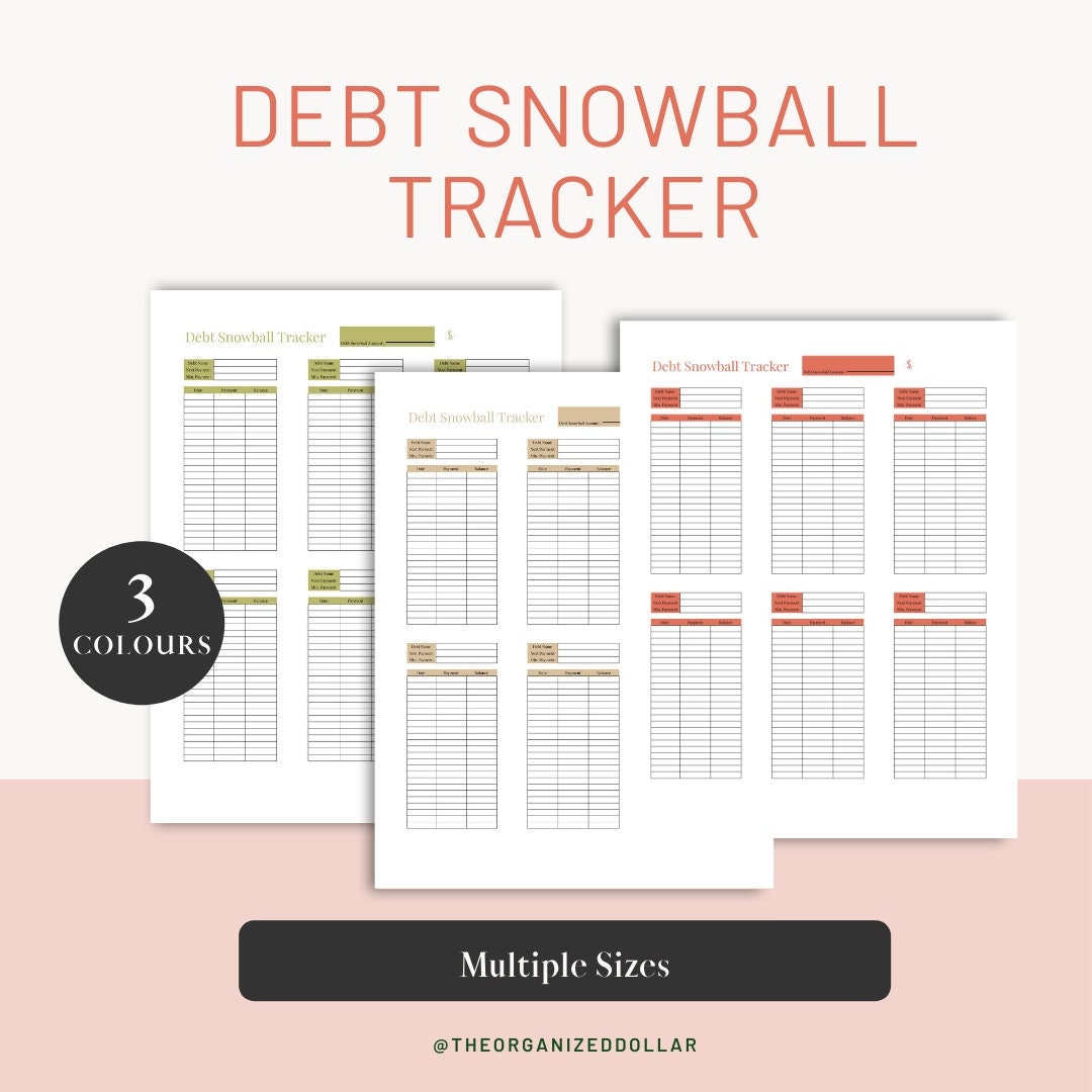 Debt Snowball Tracker| Debt Tracker Printable| Debt Tracker Spreadsheet ...