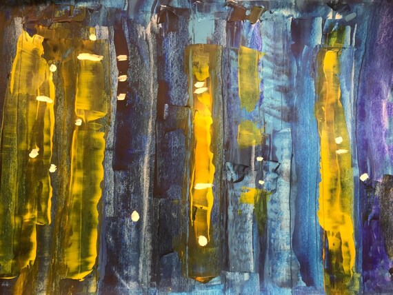 Chelsea FC Original Abstract Painting Acrylic on Paper. | Etsy