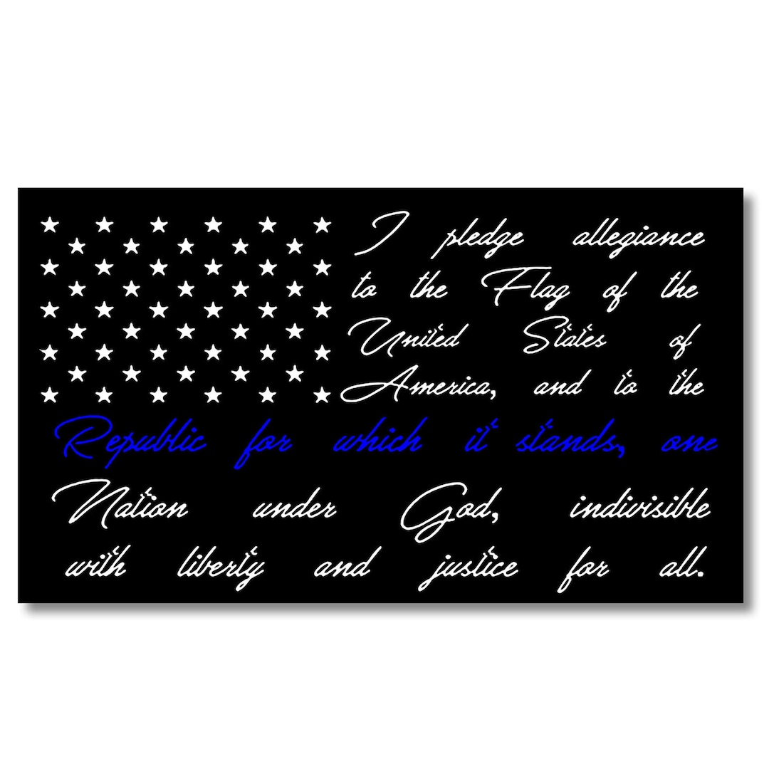 American Flag Pledge of Allegiance Thin Blue Line Car Window - Etsy