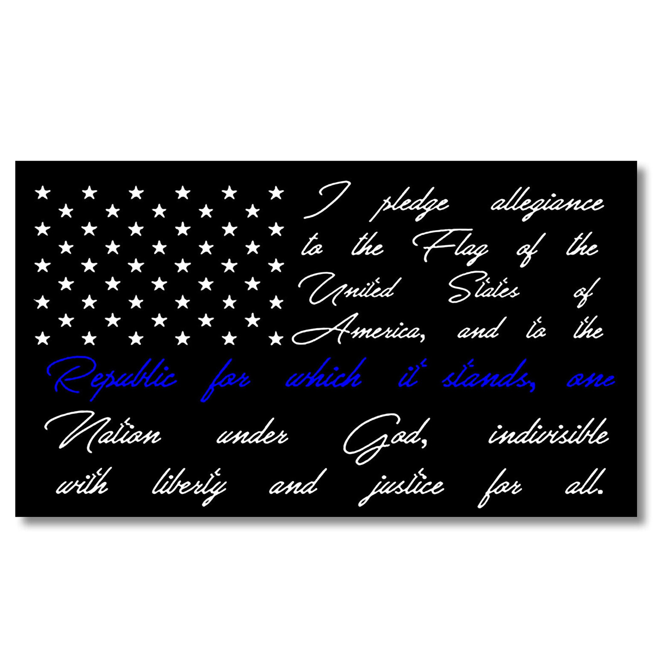 American Flag Pledge of Allegiance Thin Blue Line Car Window - Etsy