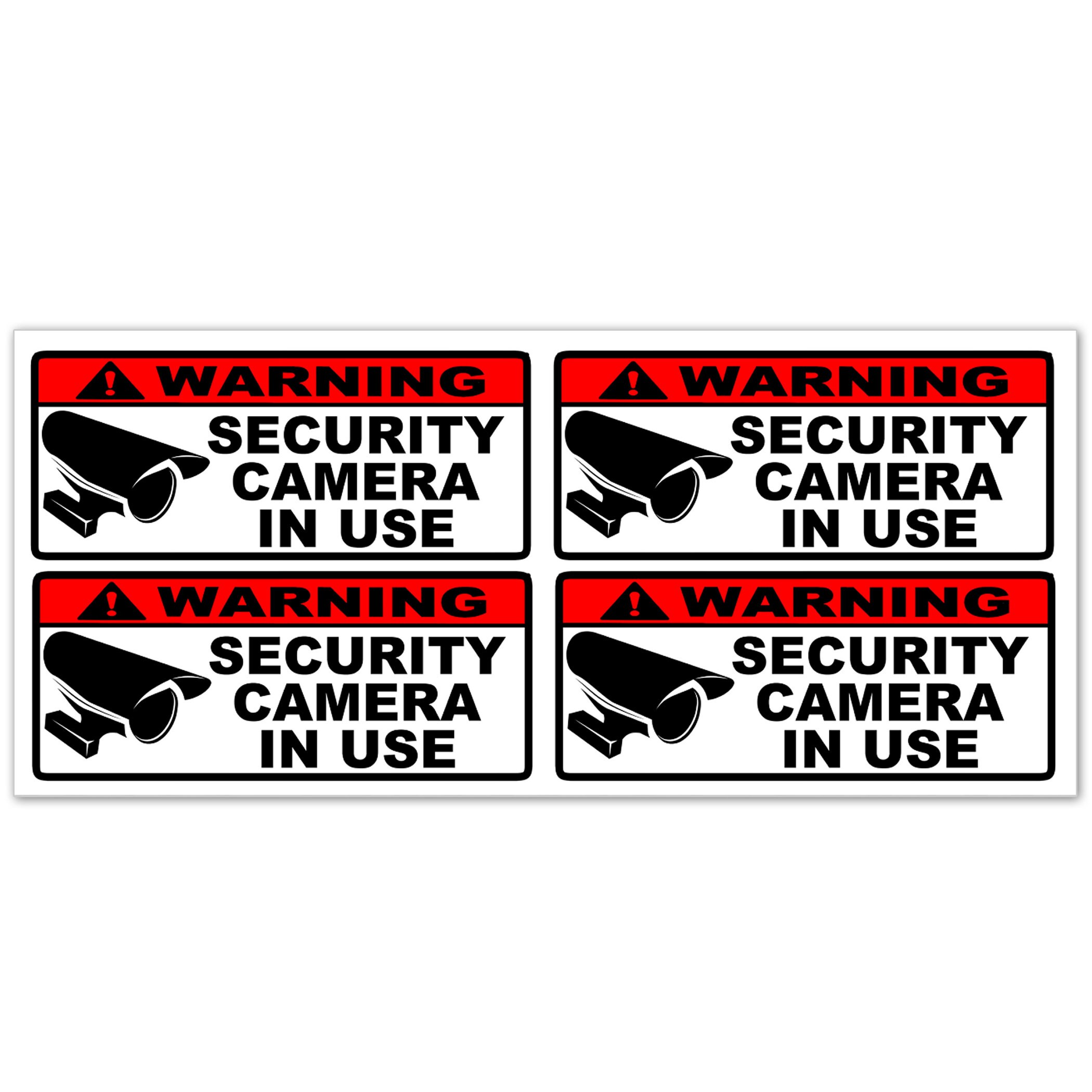 4 Pack Large Warning Video Surveillance Security Sticker Decal - Etsy