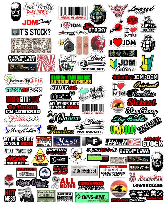 Funny Drag Racing Stickers