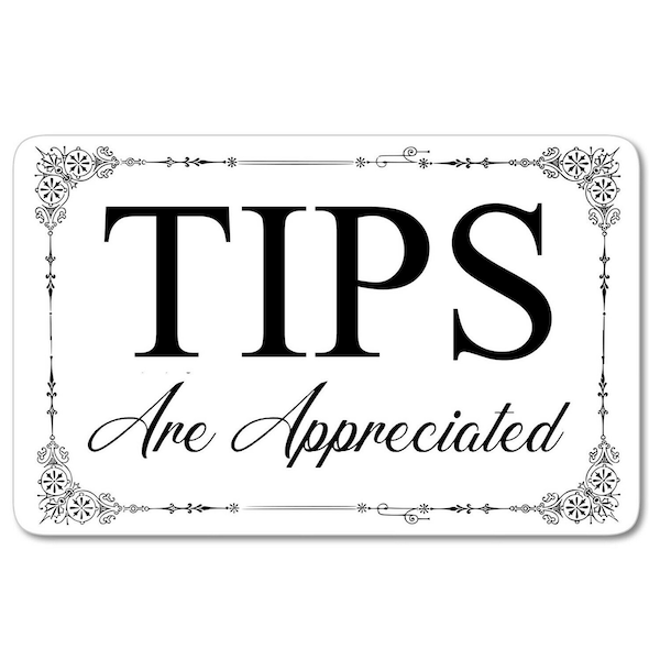 Tips Appreciated Sign - Etsy