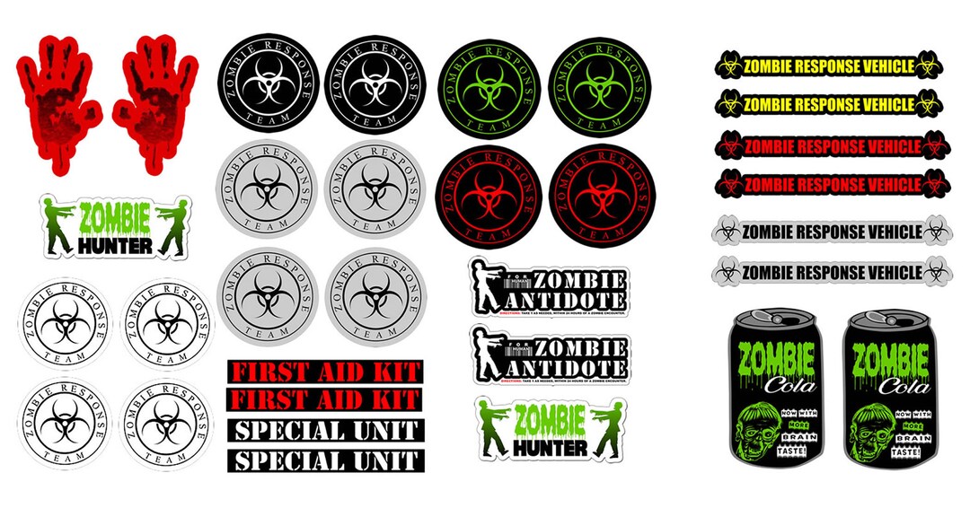 Zombie Response Team Sticker 30 Pack Lot Zombies Apocalypse - Etsy