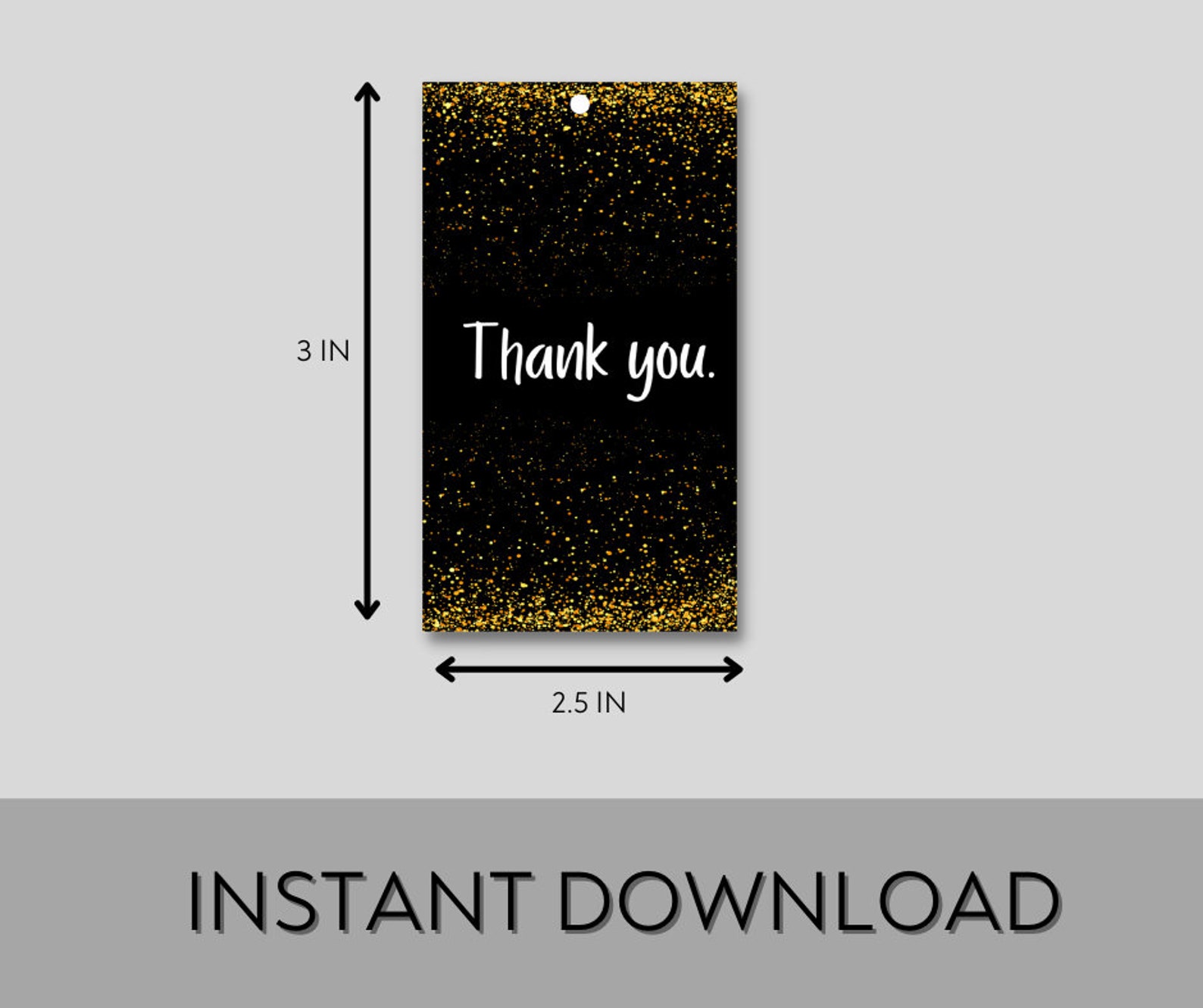 Printable Black and Gold Thank You Gift Tags, Formal Gift Tags, Wedding ...