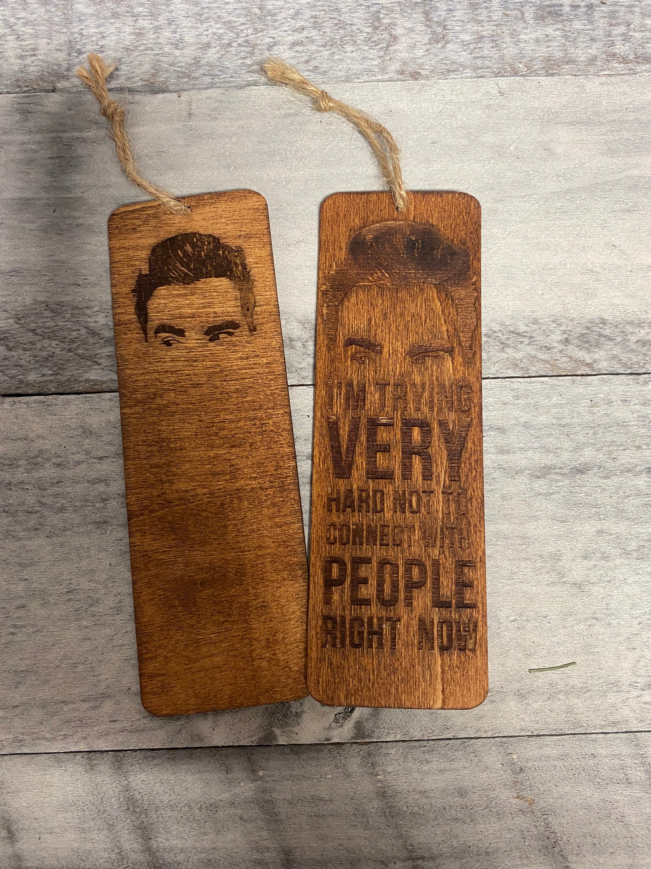 Set of 2 | Schitt's Creek Bookmark | David Rose Items | Wood Bookmarks ...
