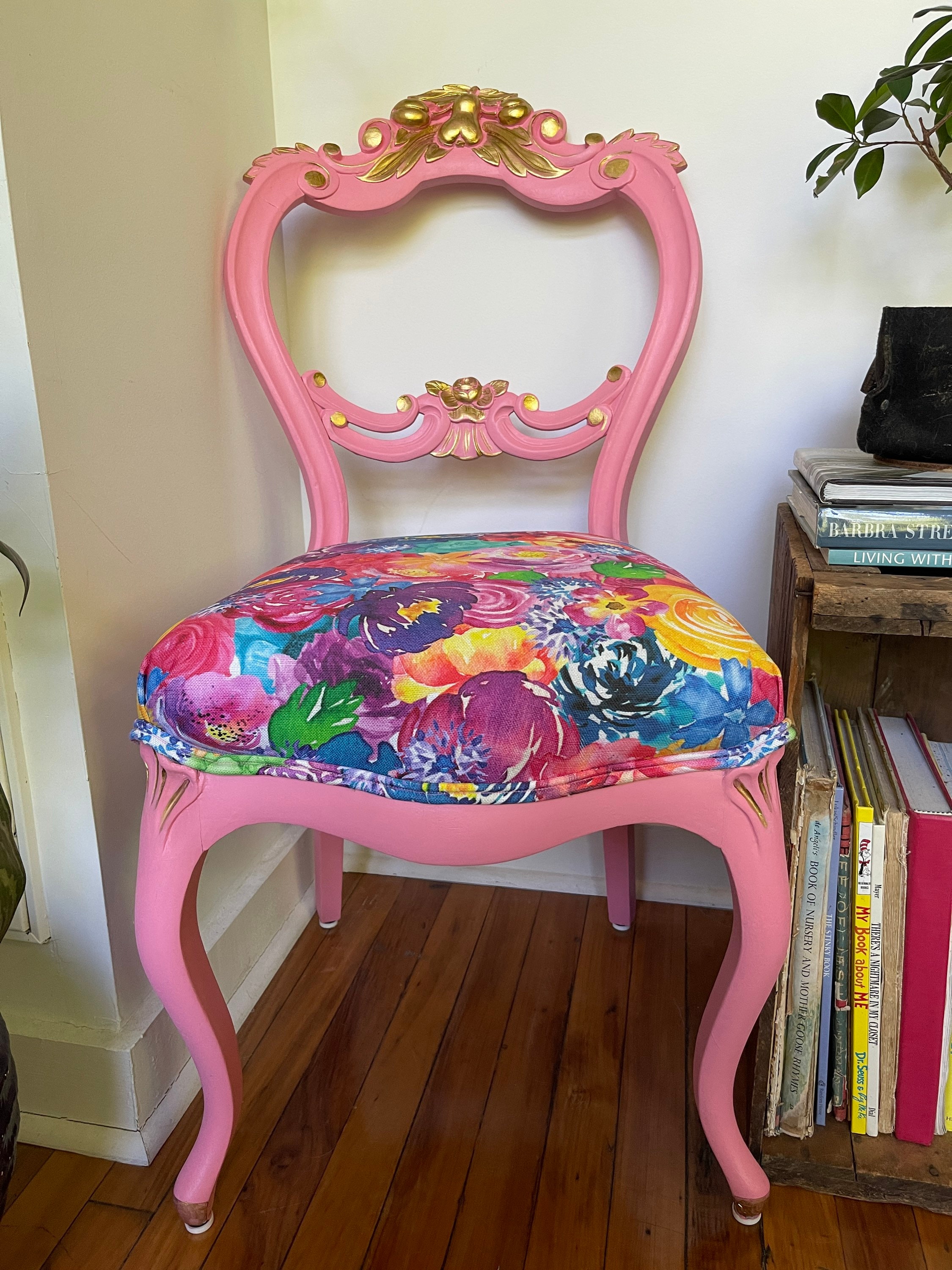 Eclectic Boho Chair, Dining Chair, Customizable Chair, Antique Balloon ...