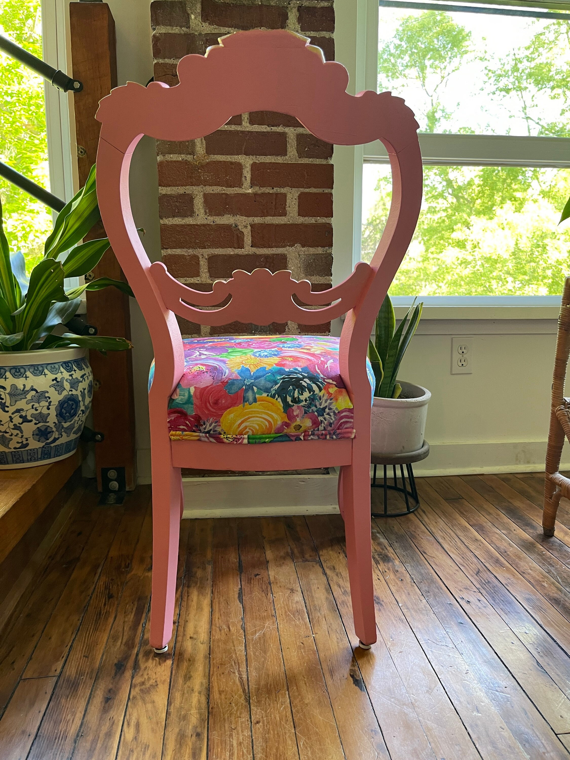 Eclectic Boho Chair, Dining Chair, Customizable Chair, Antique Balloon ...