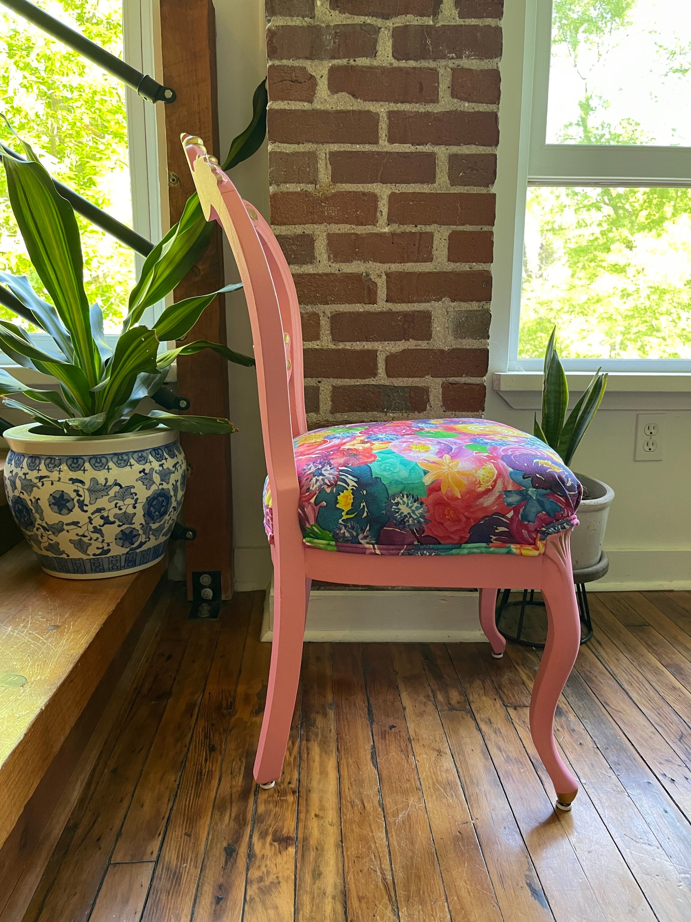 Eclectic Boho Chair, Dining Chair, Customizable Chair, Antique Balloon ...