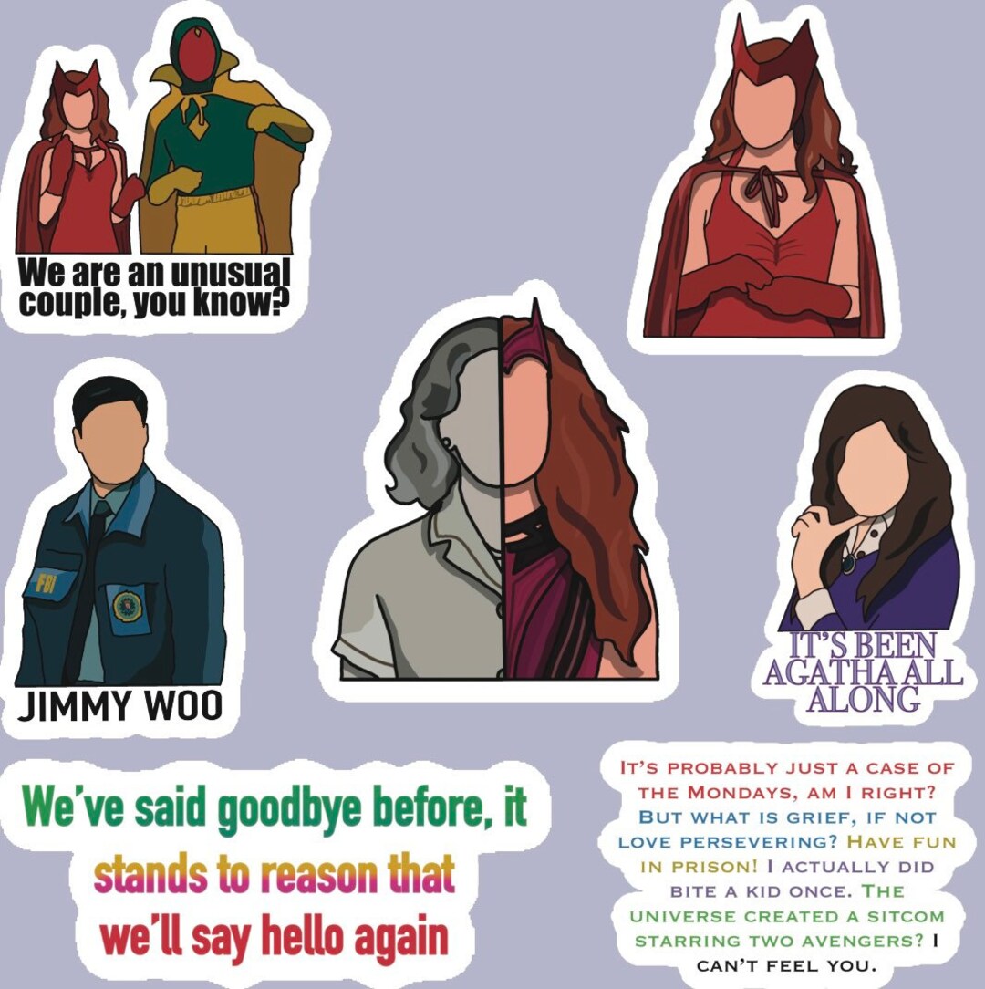 Wanda Vision Stickers, Scarlett Witch Stickers, Marvel Stickers - Etsy