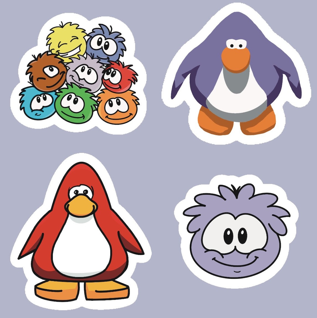Club Penguin Sticker: Club Penguin Gaming Sticker for Water Bottle ...