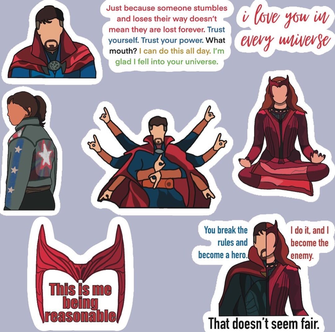 Multiverse of Madness Stickers, Scarlett Witch Stickers, Doctor Strange ...