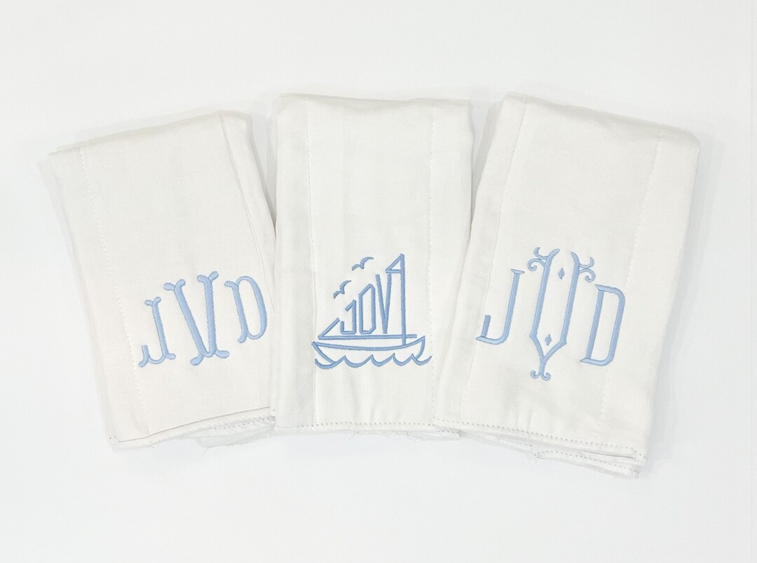 Monogrammed Burp Cloth Set | Embroidered Burp Cloth Set | Personalized ...