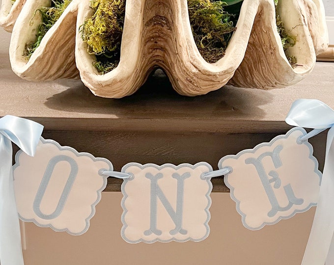 One Birthday Banner | Scalloped Birthday Banner | Boys Birthday Banner ...