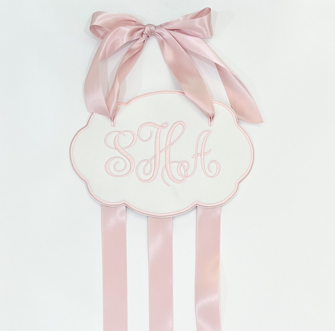 Embroidered Bow Holder | Monogrammed Bow Holder | Girls Personalized ...