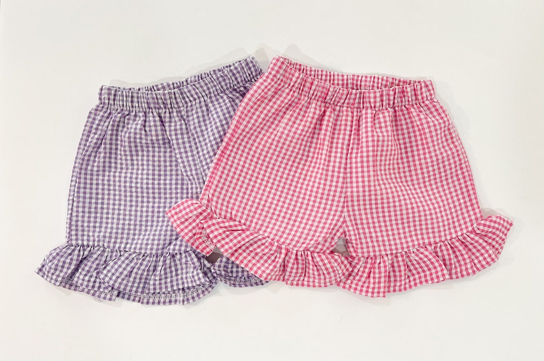 Girls Ruffle Shorts | Girls Gingham Ruffle Shorts | Girls Shorts ...
