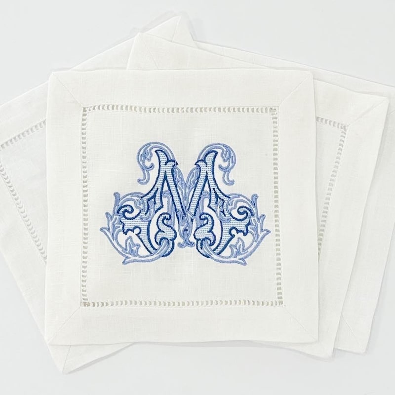 Monogrammed Linen Napkins - Etsy