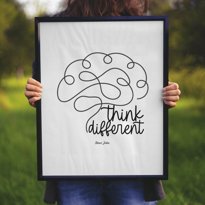 Steve Jobs Think Different Poster Quote, Sayings, Home Digital Prints ...