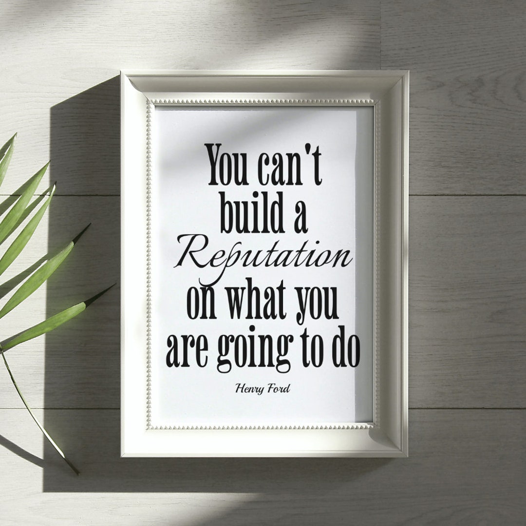Building a Reputation Quotes, Typography Decor, Office Digital Prints ...