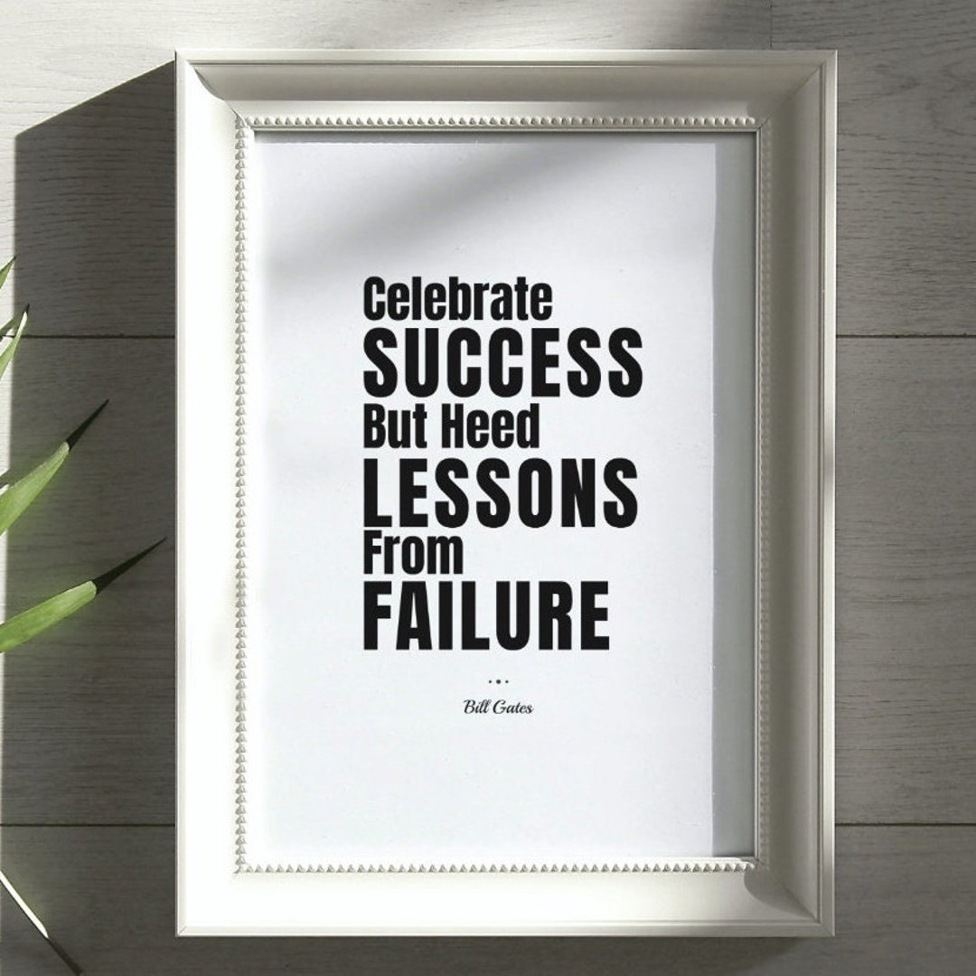 Bill Gates Quote Print: Lessons From Failure, Office Decor (digital ...