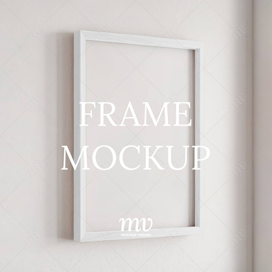 White Wood Frame PSD Mockup, 5:7 ISO A Ratio Vertical Art Mockup, Photo ...