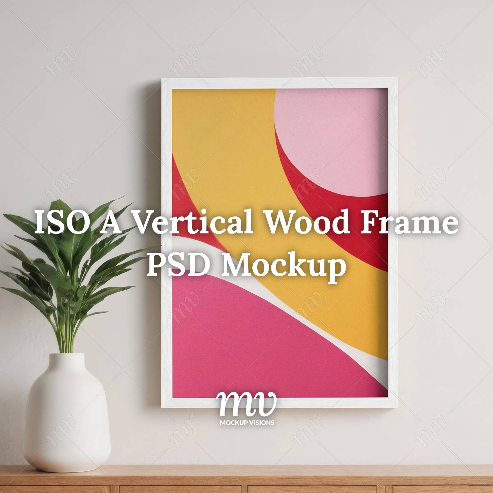 White Movable Frame PSD Mockup, 5:7 ISO A Ratio Vertical Art Mockup ...