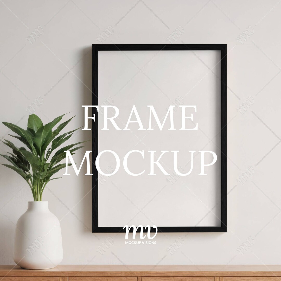 Black Movable Frame PSD Mockup, 5:7 ISO A Ratio Vertical Art Mockup ...