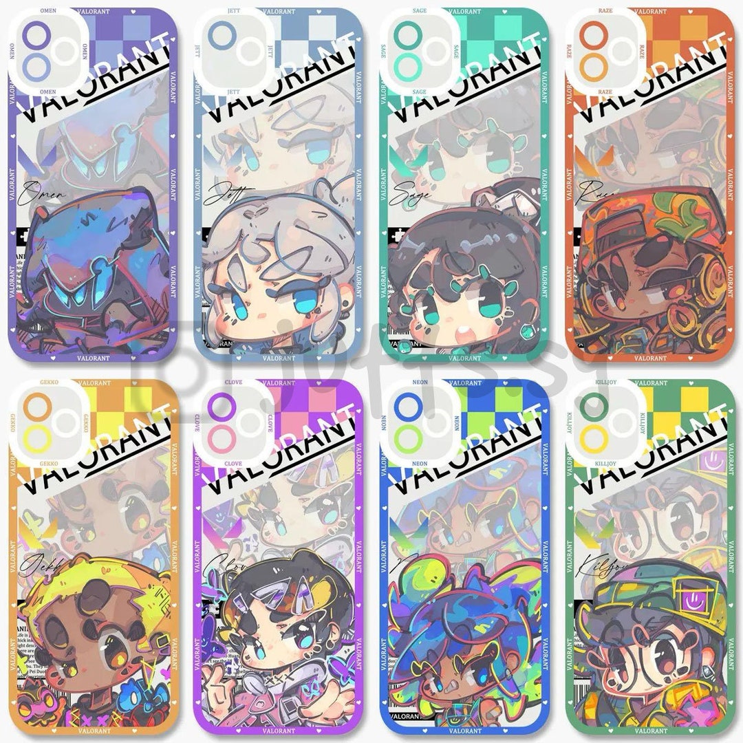 Valorant Phone Case Anime Chibi Version 2 Astra Clove Chamber Cypher ...