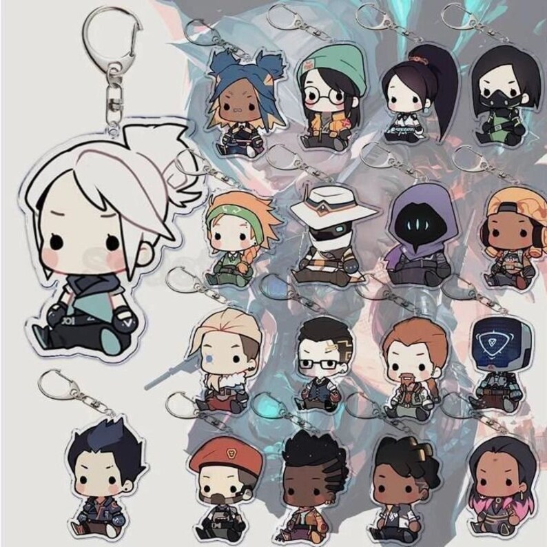 Valorant Agent Chibi Acrylic Keychains Astra Brimstone Chamber Cypher ...