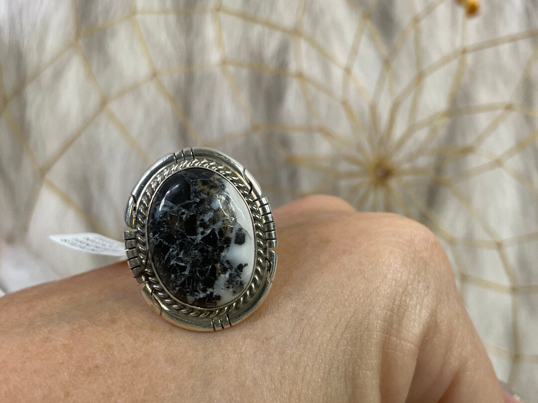1/2 PRICE! NAVAJO Native American White Buffalo Sterling Statement Ring ...
