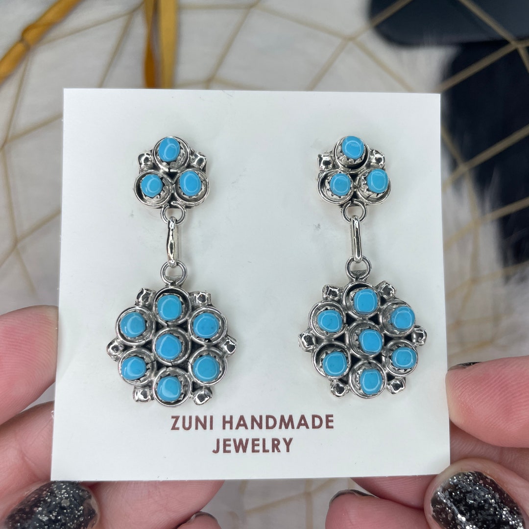 1/2 Price! ZUNI Native American KINGMAN Turquoise & Sterling Silver ...