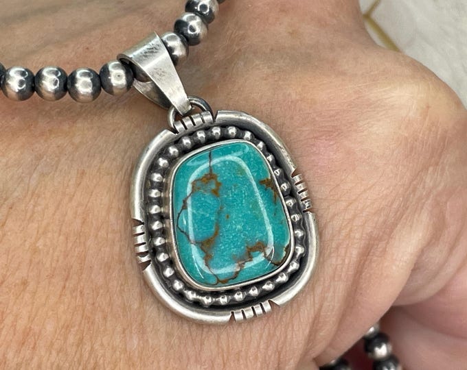 1/2 Price! NAVAJO Native American ROYSTON TURQUOISE Mid-size Pendant ...