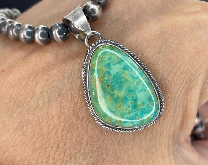 1/2 Price! NAVAJO Native American ROYSTON TURQUOISE Mid-size Pendant ...